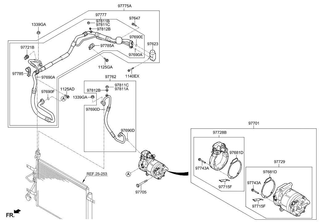 97775-G2080 Genuine Hyundai Tube Assembly-Suction & Liquid