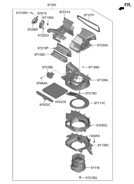 97157-F2000 Genuine Hyundai ACTUATOR-Mode