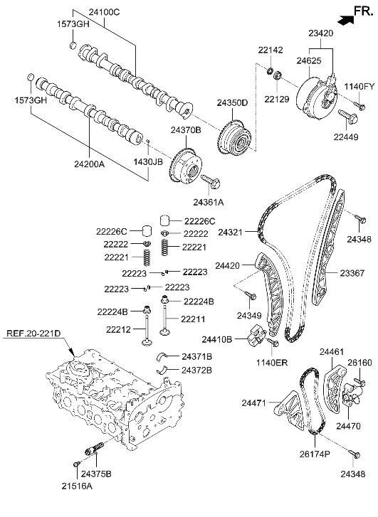 24470-2G803 Genuine Hyundai Hydraulic Tentioner Assembly