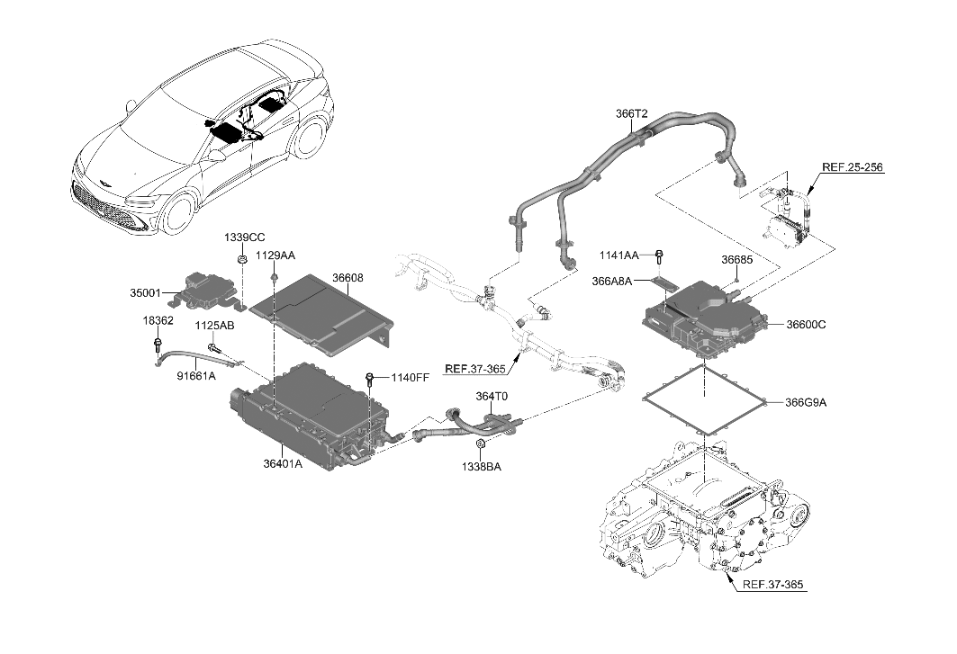 364T0-1XFA0 Genuine Hyundai TUBE ASSY-ICCU