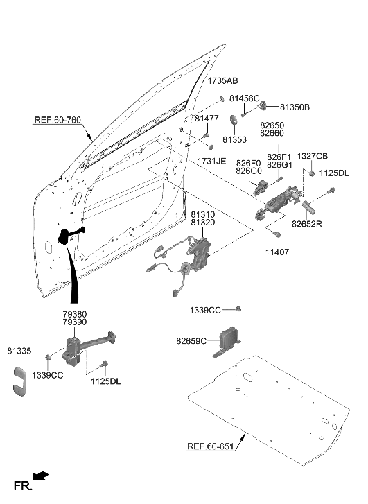 76980-CU000 Genuine Hyundai CHECKER ASSY-FRONT DOOR,LH