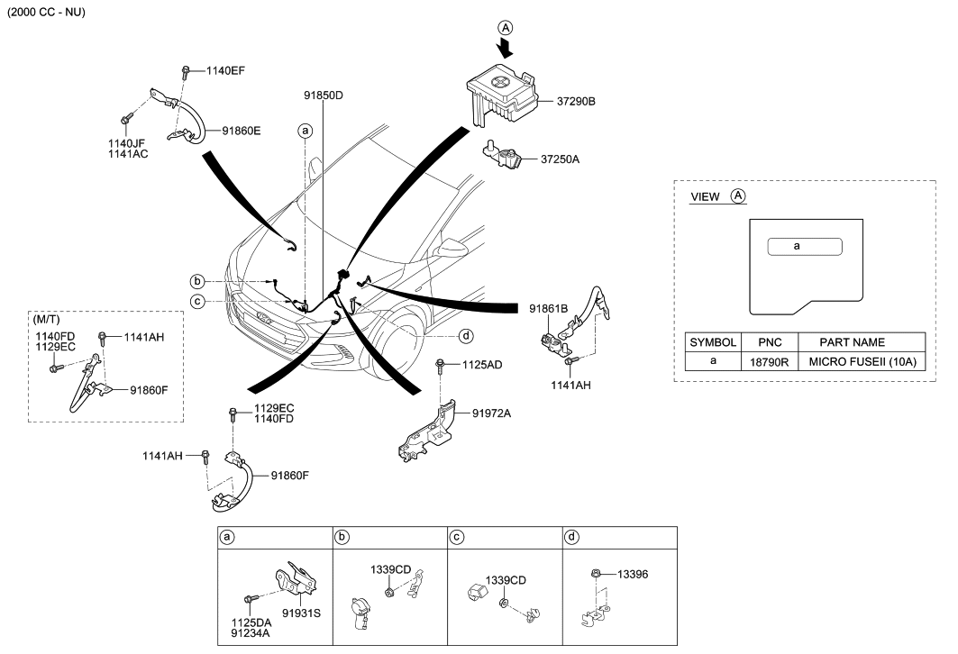 91850-F2150 Genuine Hyundai Wiring Assembly-Battery