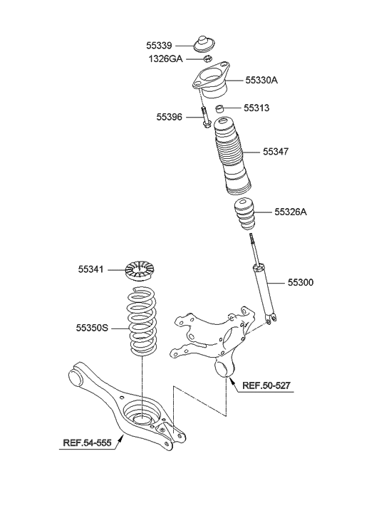 55311-2L600 Genuine Hyundai Rear Shock Absorber Assembly