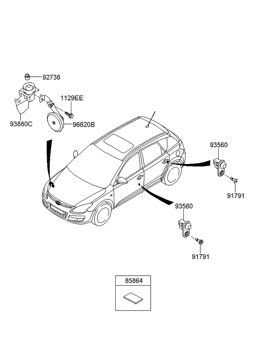93880-2L000 Genuine Hyundai Switch Assembly-Hood