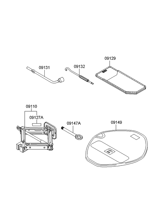 09110-1C000 Genuine Hyundai Jack Assembly