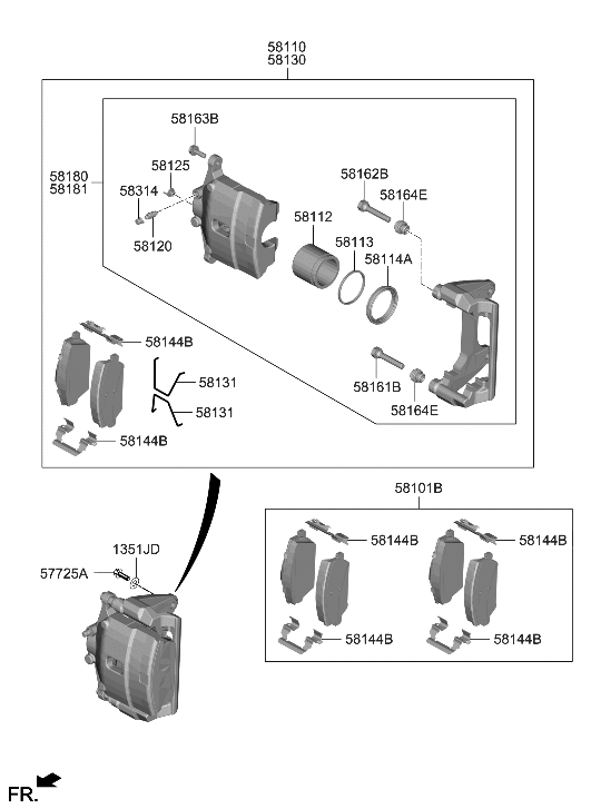 58101-I3A00 Genuine Hyundai PAD KIT-FRONT DISC BRAKE