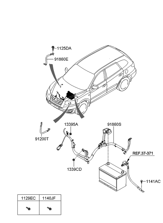 91851-0W001 Genuine Hyundai Wiring Harness-Battery POSITIV