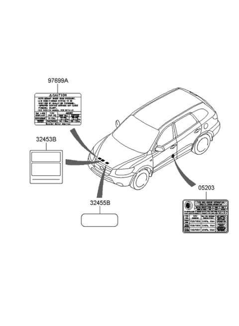 97699-2B000 Genuine Hyundai Label-Refrigerant