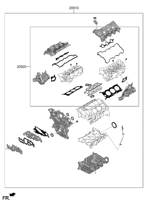 20910-3NA01 Genuine Hyundai Engine Overhaul Gasket Kit