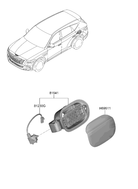 Fuel Filler Door - 2021 Hyundai Genesis GV80