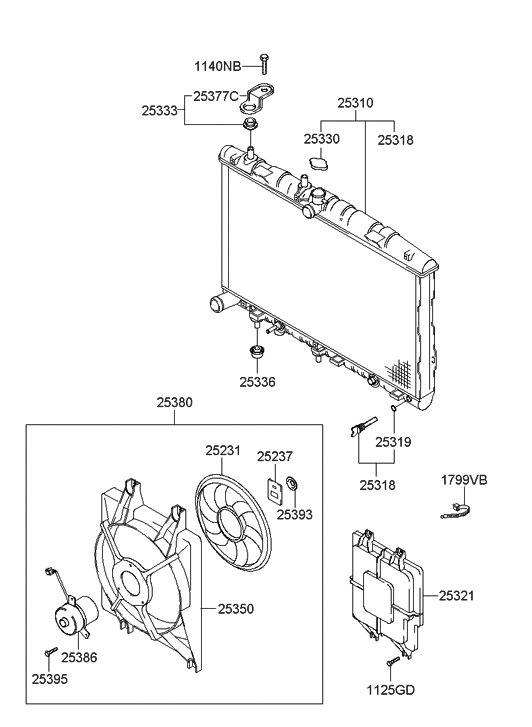 25380-25000 - Genuine Hyundai BLOWER ASSEMBLY