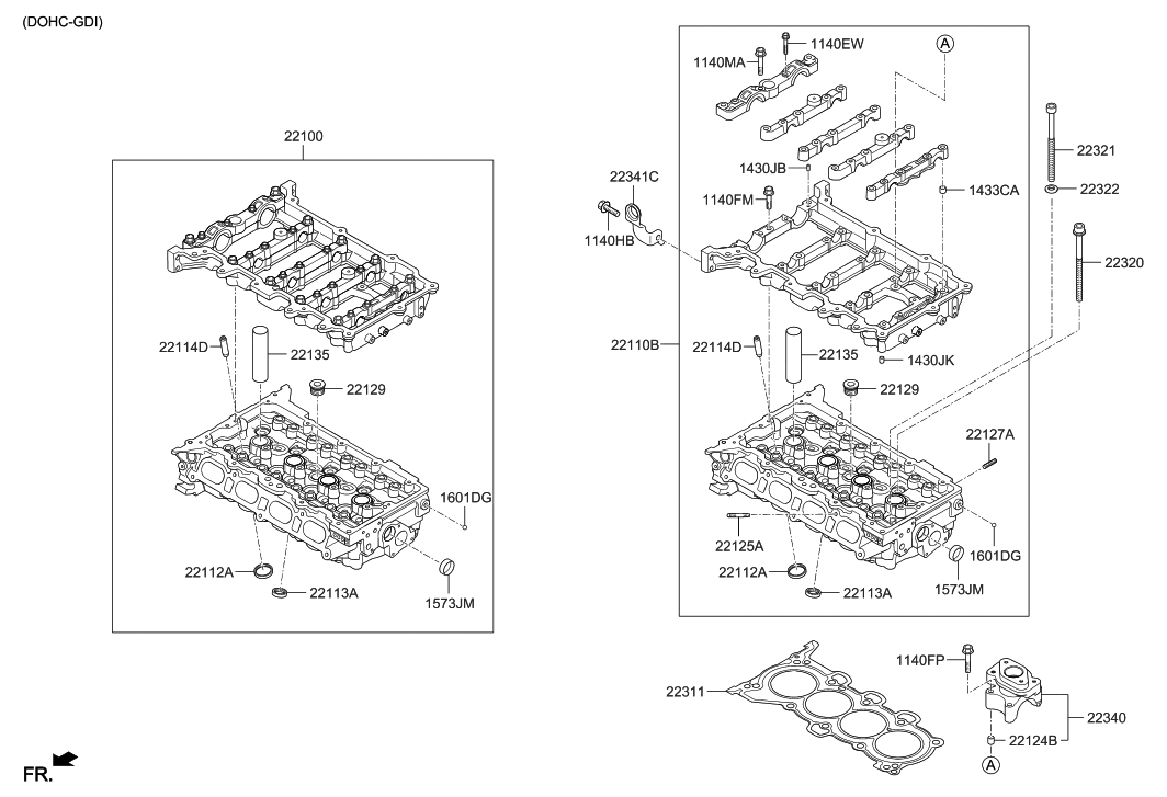 22100-2E001 - Genuine Hyundai Head Assembly-Cylinder