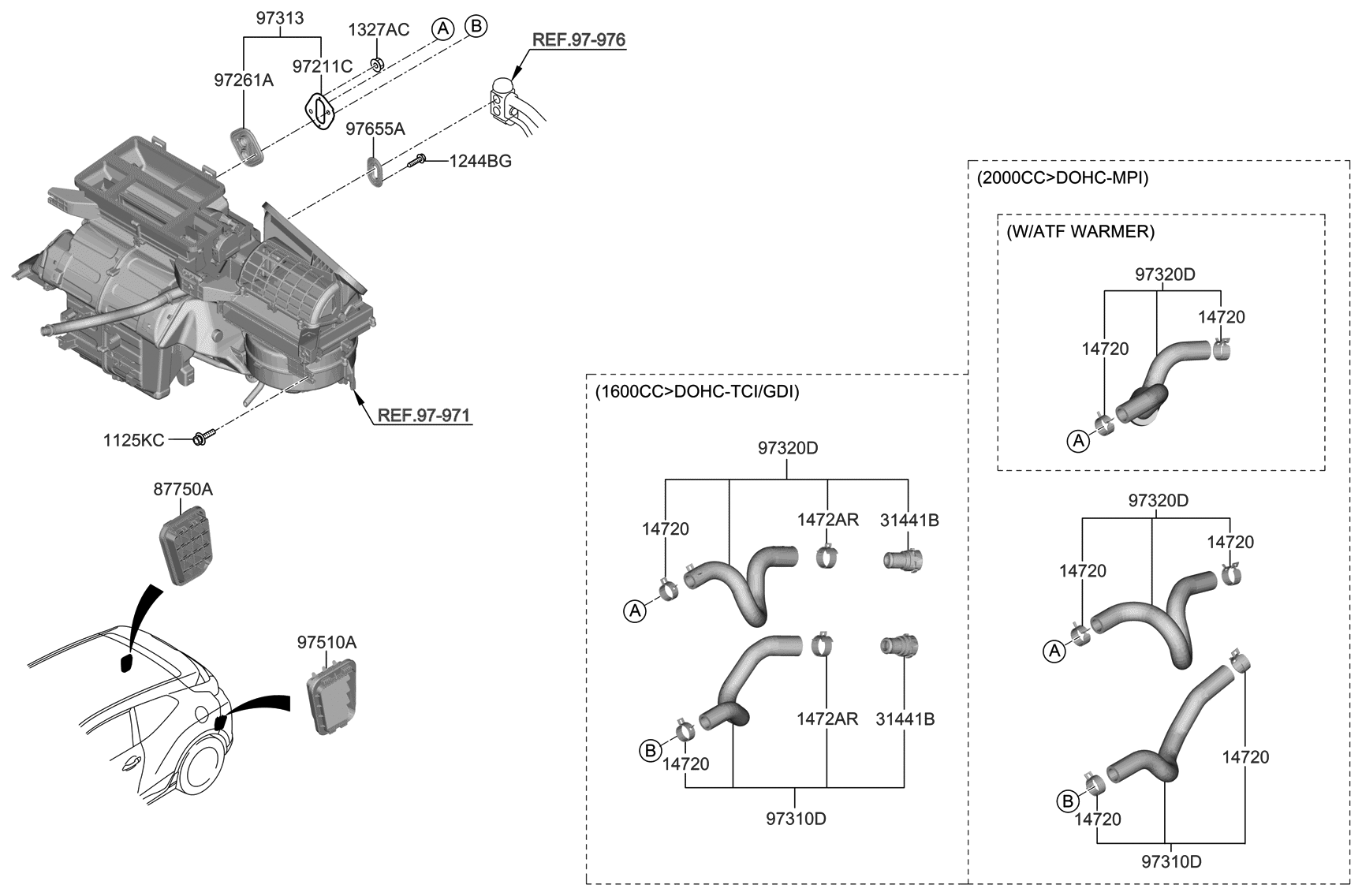 97312-J3100 - Genuine Hyundai HOSE ASSEMBLY-WATER OUTLET