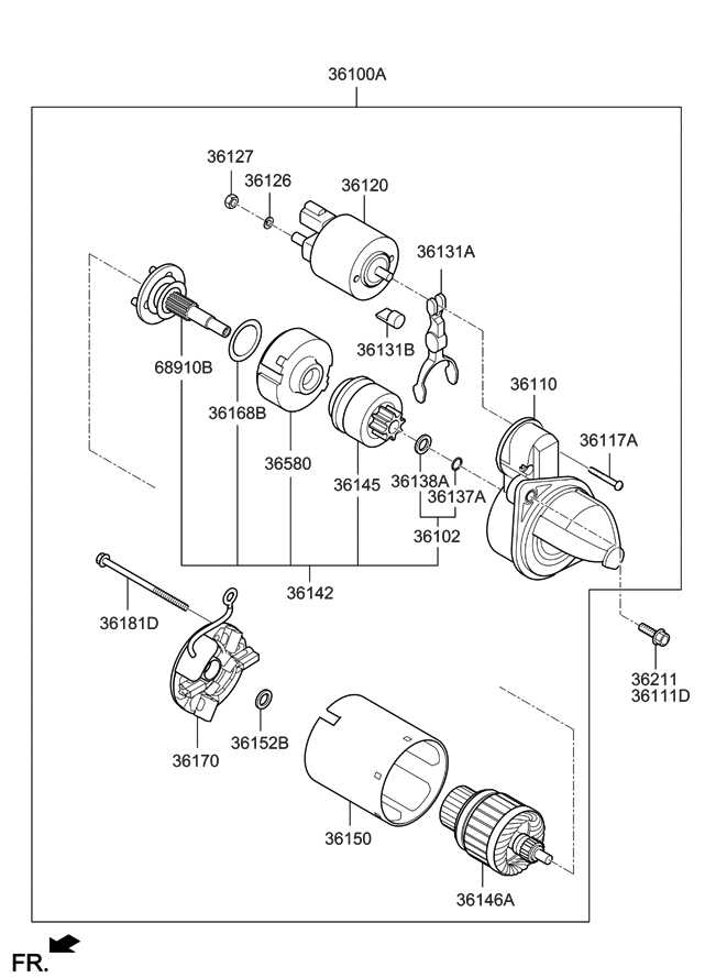 36100-2E200 - Genuine Hyundai STARTER ASSEMBLY
