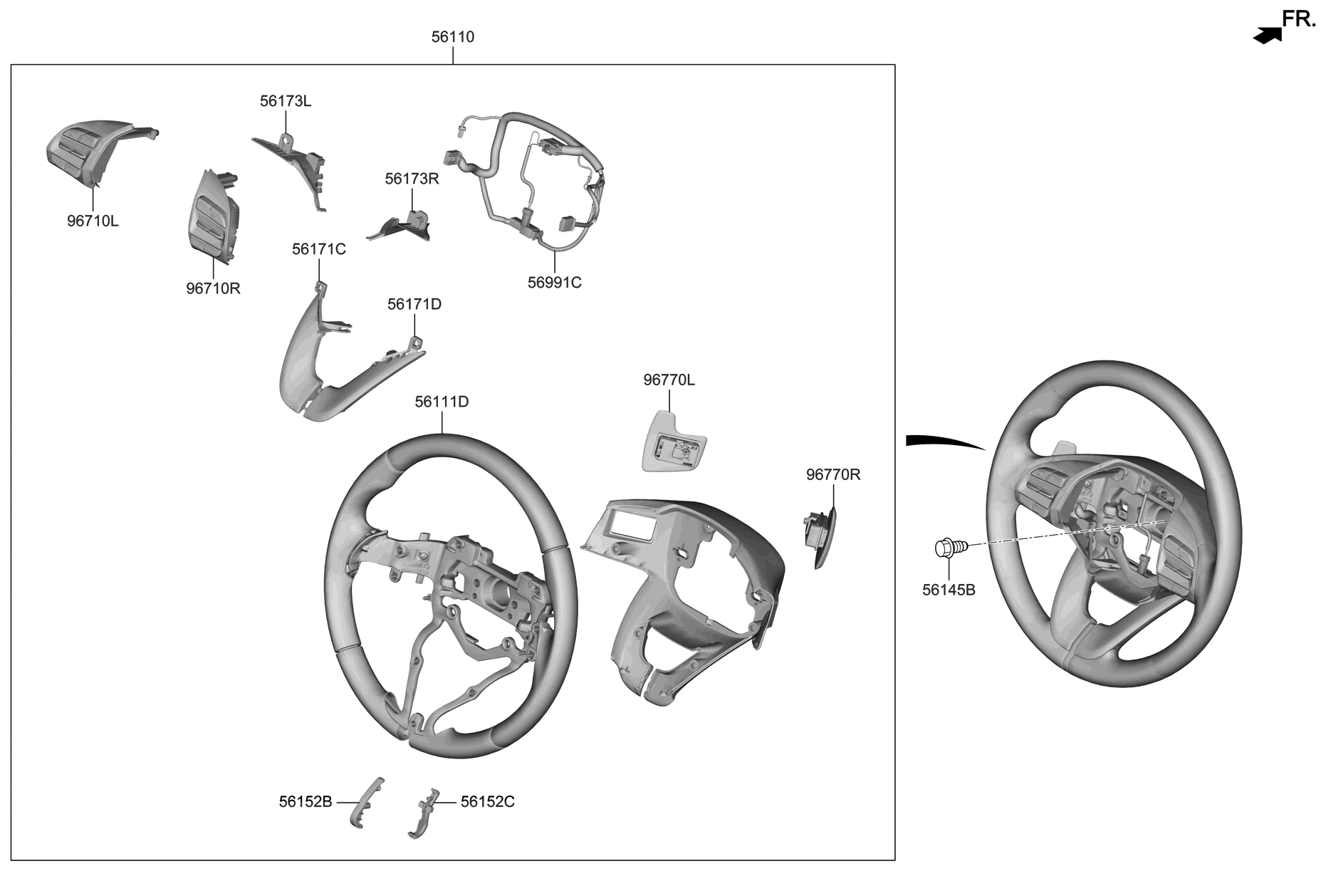 56153-G3000-RWS - Genuine Hyundai UPPER COVER-OUTER