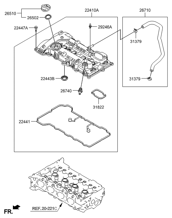 2016 Hyundai Elantra GT Rocker Cover - Hyundai Parts Deal