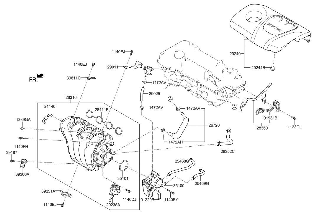 28322-2B670 - Genuine Hyundai ACTUATOR-VISOR