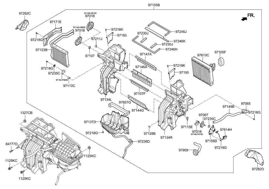 97138-H9000 - Genuine Hyundai CORE & SEAL ASSEMBLY-HEATER