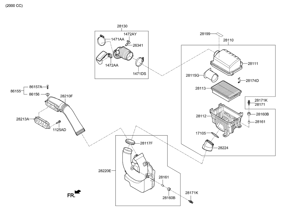 28210-G3000 - Genuine Hyundai DUCT-AIR "B"