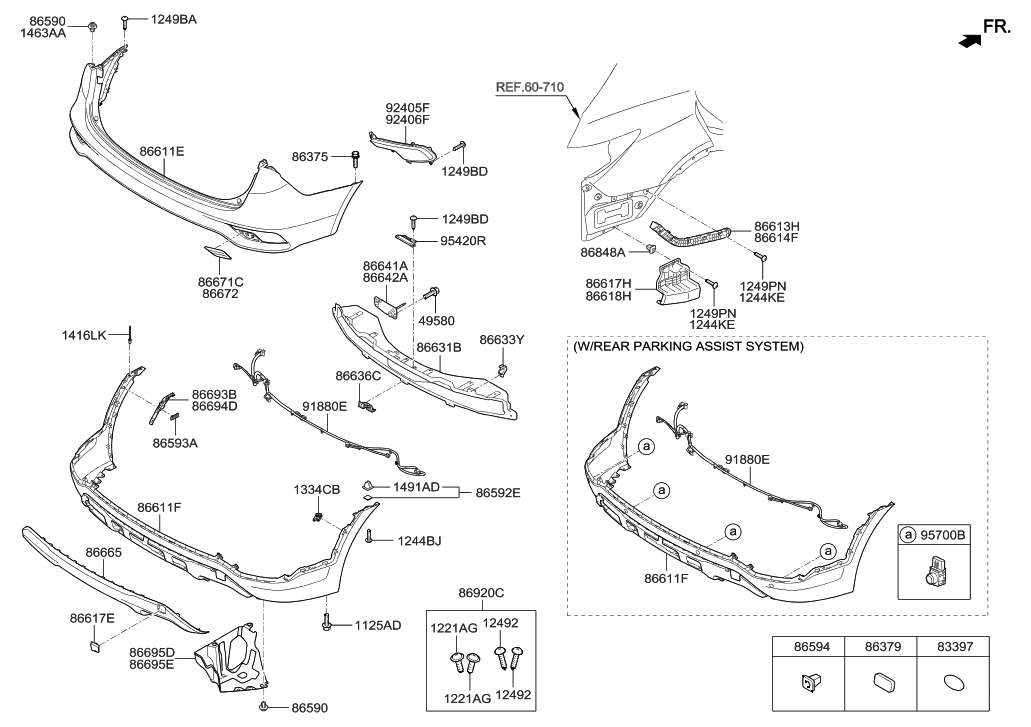 86637-4Z000 - Genuine Hyundai BRACKET-REAR BEAM LOWER MOUNTING