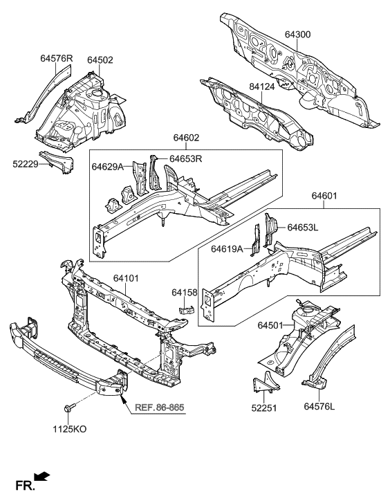 64101-C2000 - Genuine Hyundai CARRIER ASSEMBLY-FRONT END MODULE