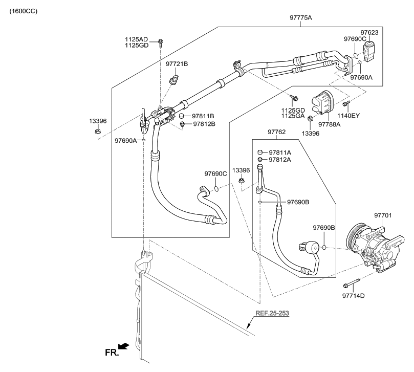 97775-C2000 - Genuine Hyundai TUBE ASSEMBLY-SUCTION & LIQUID