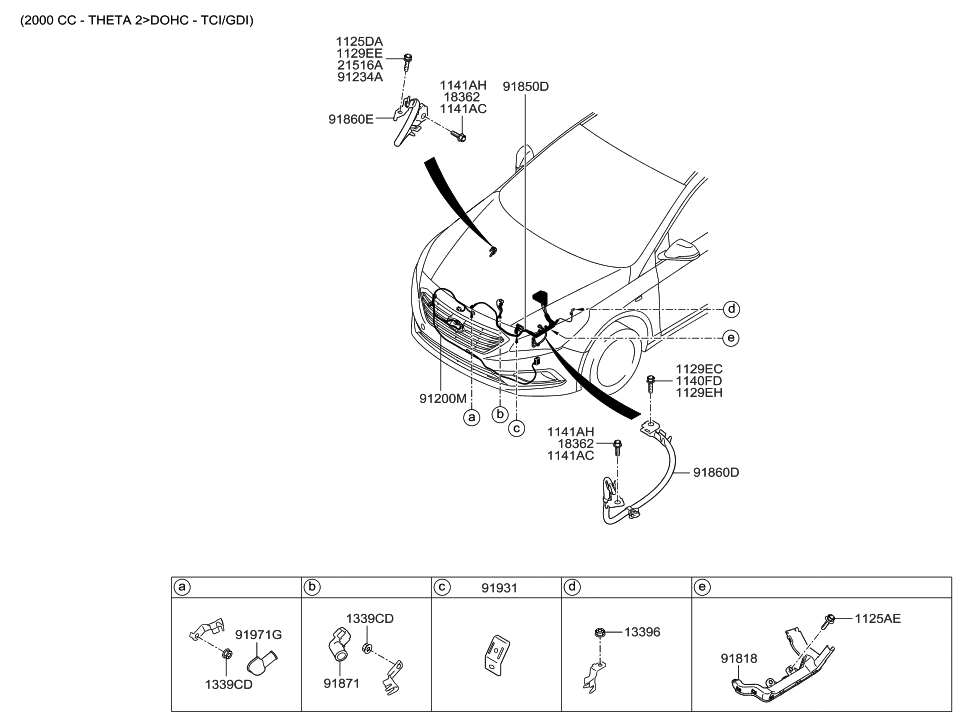 91850-C2010 - Genuine Hyundai WIRING ASSEMBLY-BATTERY