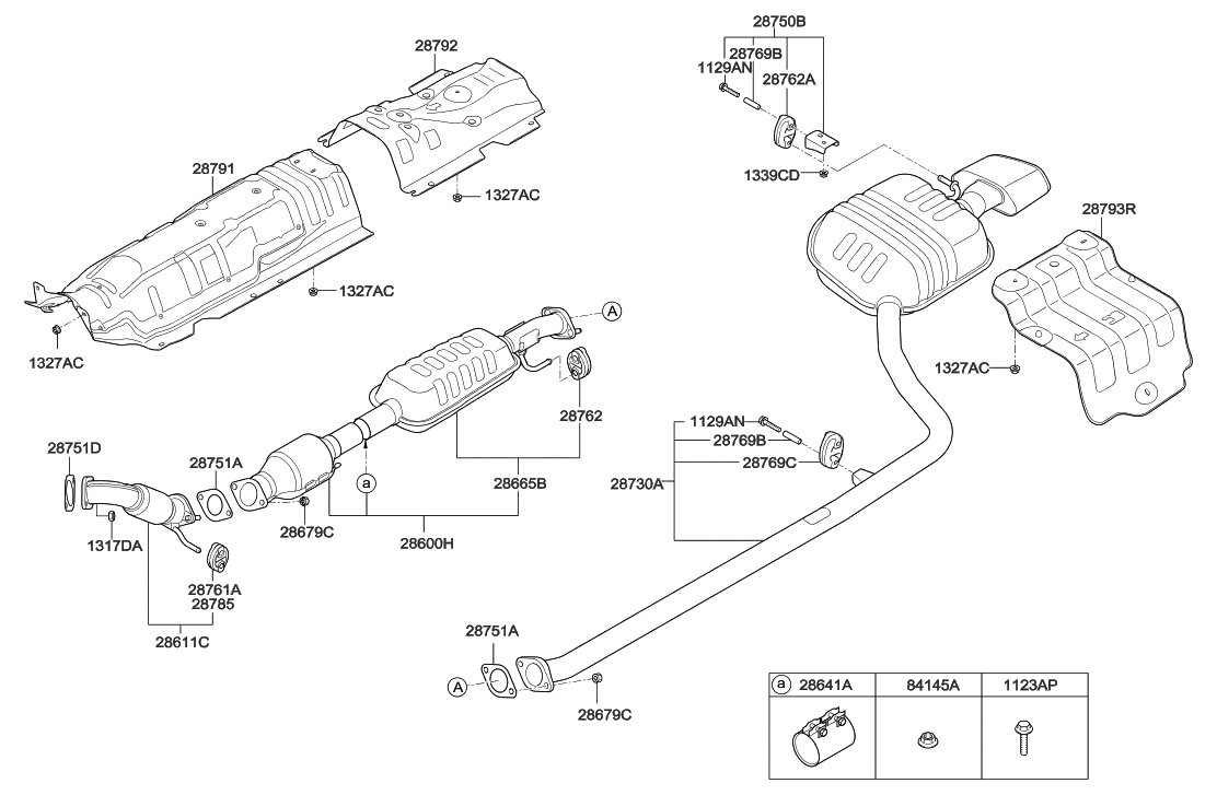 28710-C1010 - Genuine Hyundai MUFFLER ASSEMBLY-REAR