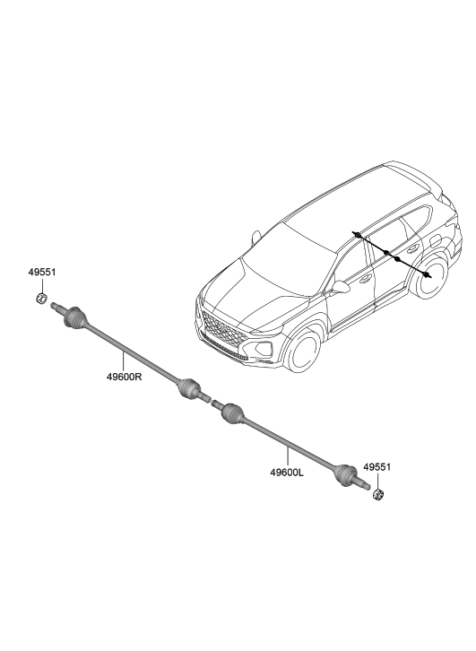 2019 Hyundai Santa Fe Drive Shaft (Rear) - Hyundai Parts Deal