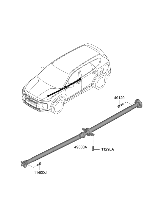 2019 Hyundai Santa Fe Propeller Shaft - Hyundai Parts Deal