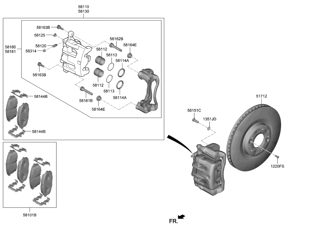 58112-F6100 - Genuine Hyundai PISTON-FRONT DISC BRAKE