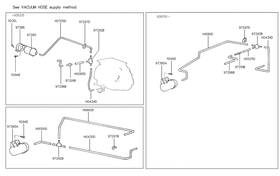 1992 Hyundai Elantra Heater System-Vacuum Hose