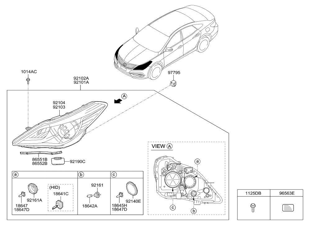 2016 Hyundai Azera Head Lamp - Hyundai Parts Deal