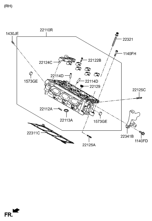 22311-3L150 - Genuine Hyundai GASKET-CYLINDER HEAD RH