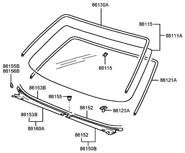 86110-38021 - Genuine Hyundai GLASS-WINDSHIELD