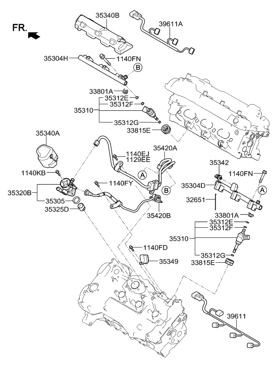 2018 Hyundai Santa Fe Throttle Body & Injector