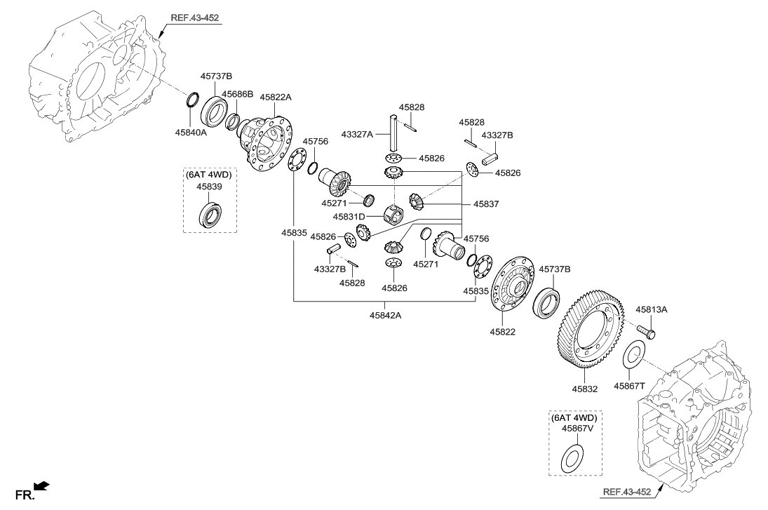 45829-3B200 - Genuine Hyundai BEARING-TRANSFER DRIVEN GEAR