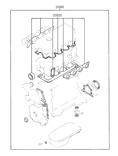20910-22A00 - Genuine Hyundai GASKET KIT-ENGINE OVERHAUL