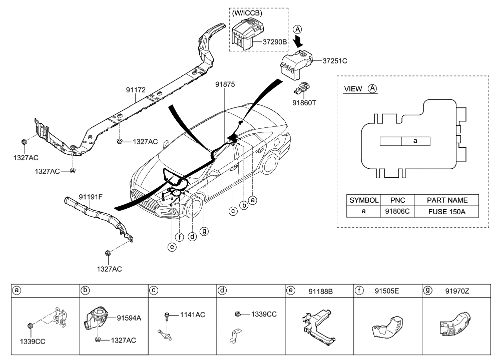 91860-2F020 - Genuine Hyundai TERMINAL-BATTERY (+)