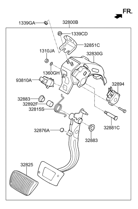 32800-M9100 - Genuine Hyundai PEDAL ASSEMBLY-BRAKE