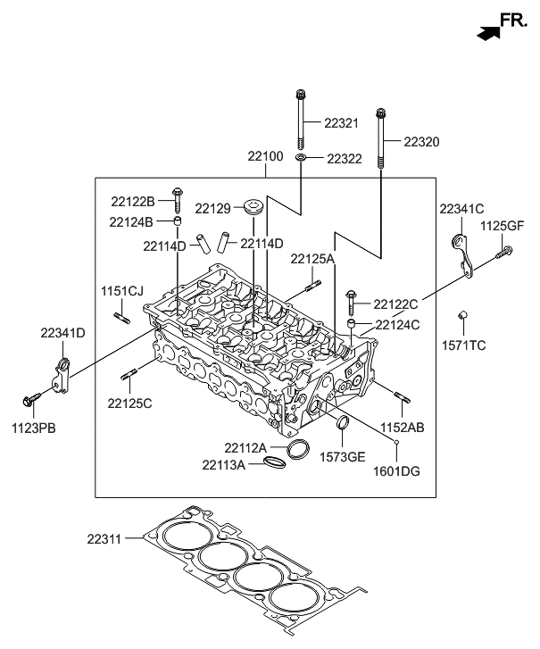 22311-25013 - Genuine Hyundai GASKET-CYLINDER HEAD