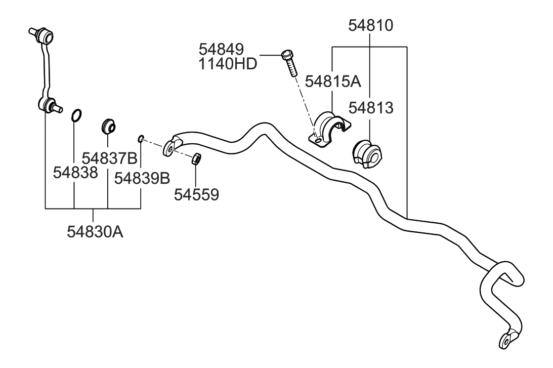 2007 Hyundai Sonata Old Body Style Front Stabilizer Bar