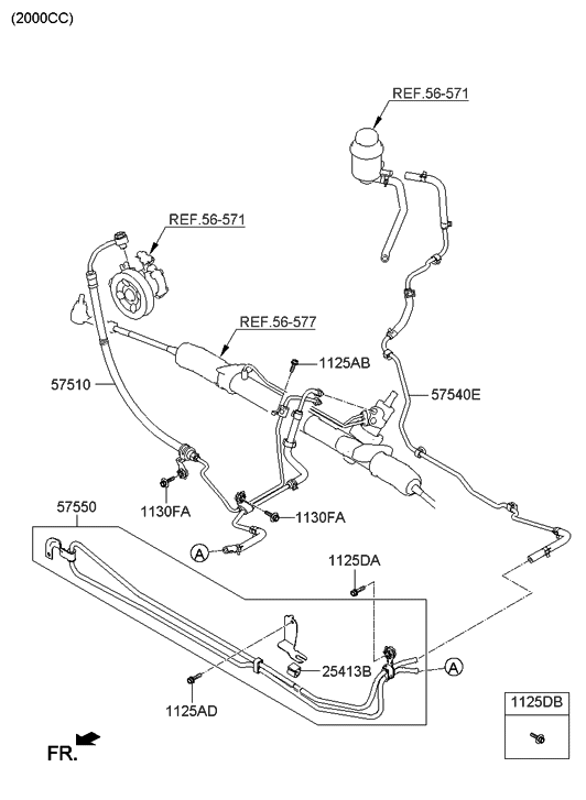 57540-2M200 - Genuine Hyundai TUBE & HOSE ASSEMBLY-RETURN