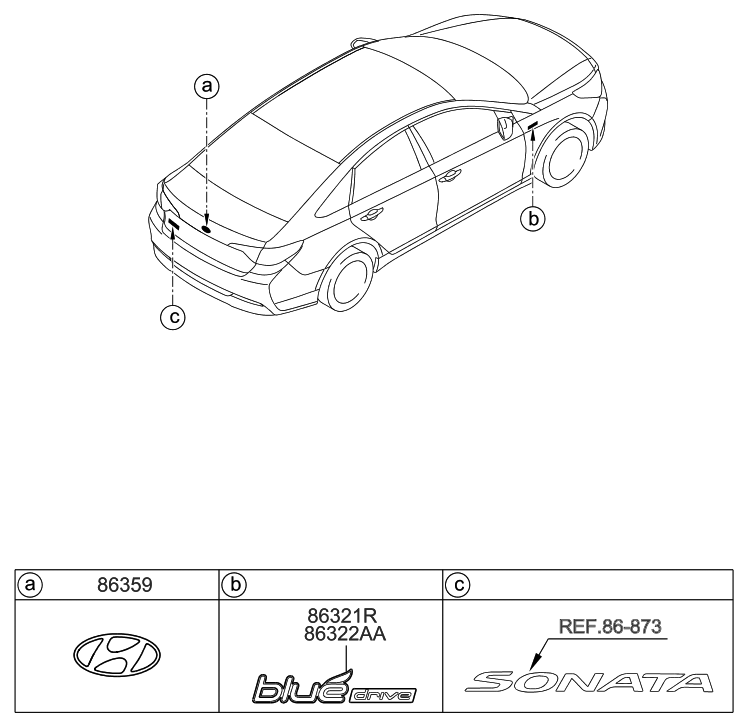 86300-C1000 - Genuine Hyundai EMBLEM-SYMBOL MARK
