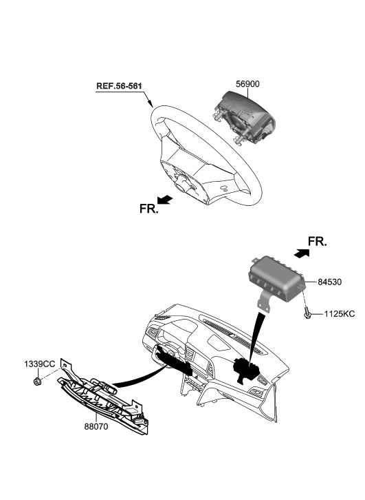 80100-F2500-TRY - Genuine Hyundai MODULE ASSY-STRG WHEEL AIR BAG