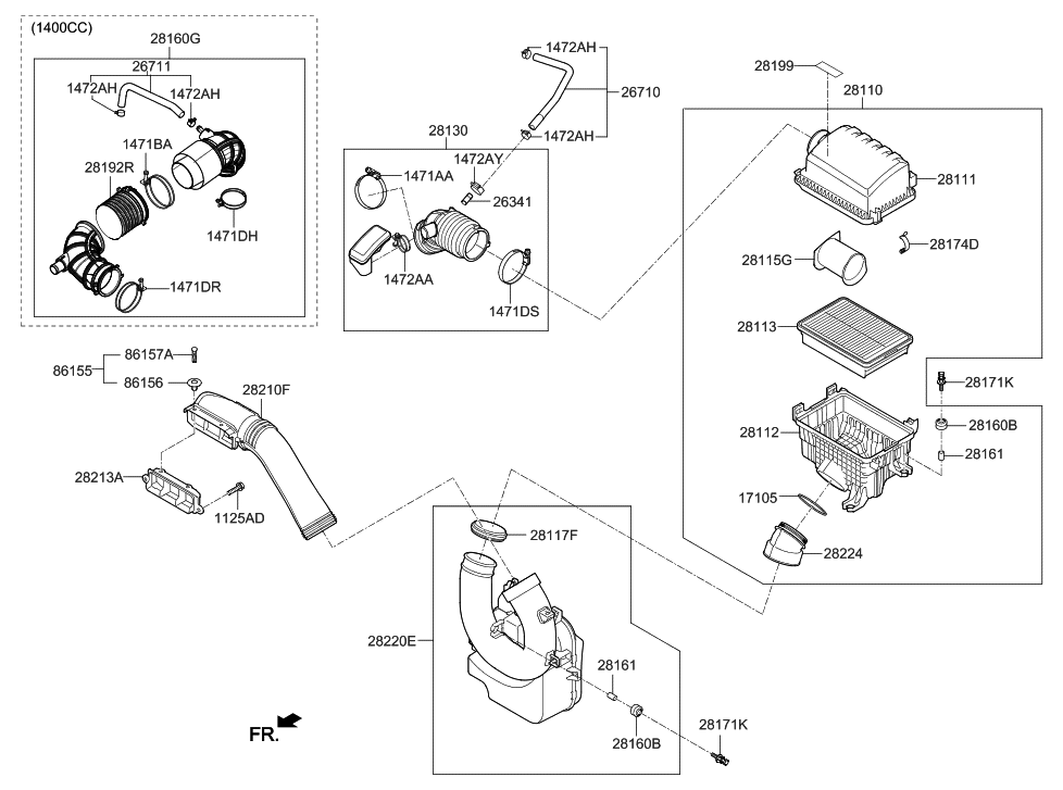 28213-F2000 - Genuine Hyundai SHIELD-AIR INTAKE
