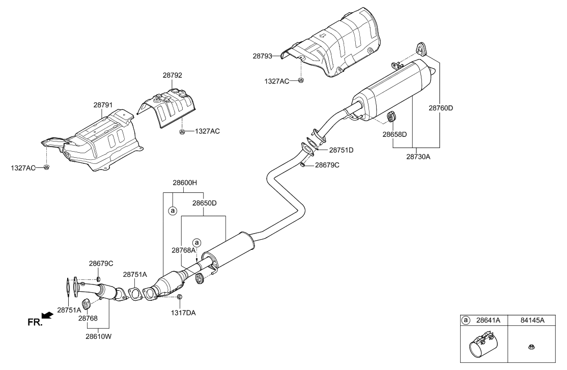 28710-F3400 - Genuine Hyundai MUFFLER ASSEMBLY-REAR