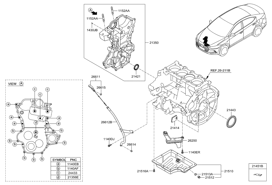 21356-03000 - Genuine Hyundai BOLT-FLANGE