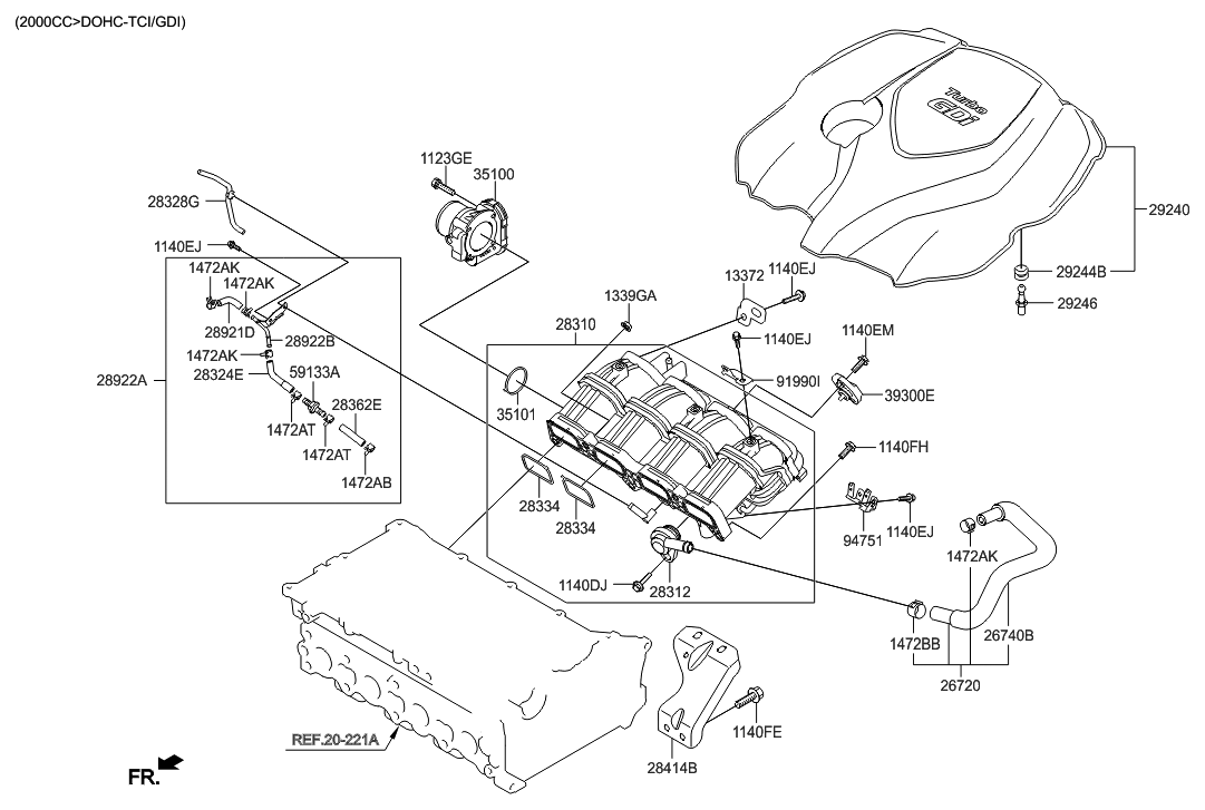 28922-2G710 - Genuine Hyundai PIPE-PURGE