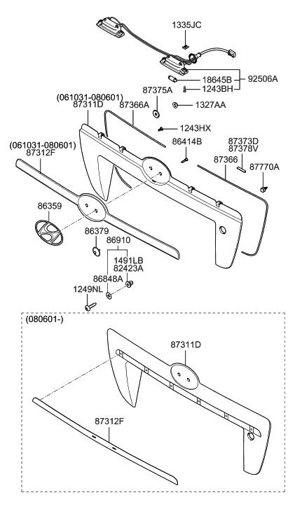87378-2E000 - Genuine Hyundai PAD-BACK PANEL MOULDING